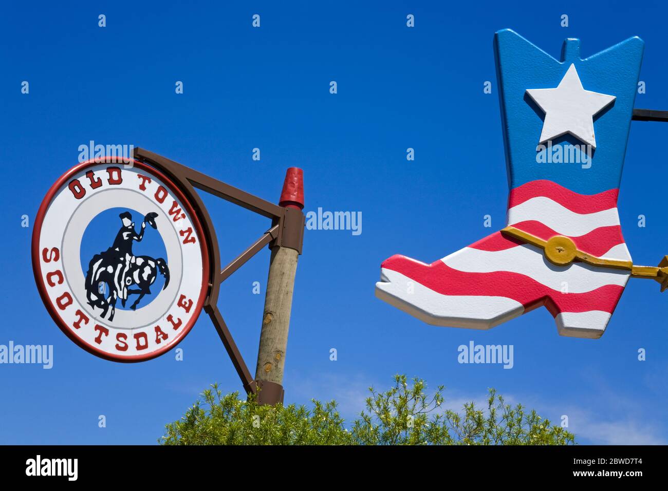 Cowboy Boot on Lamp Post in Old Town, Scottsdale, Phoenix, Arizona, USA ...