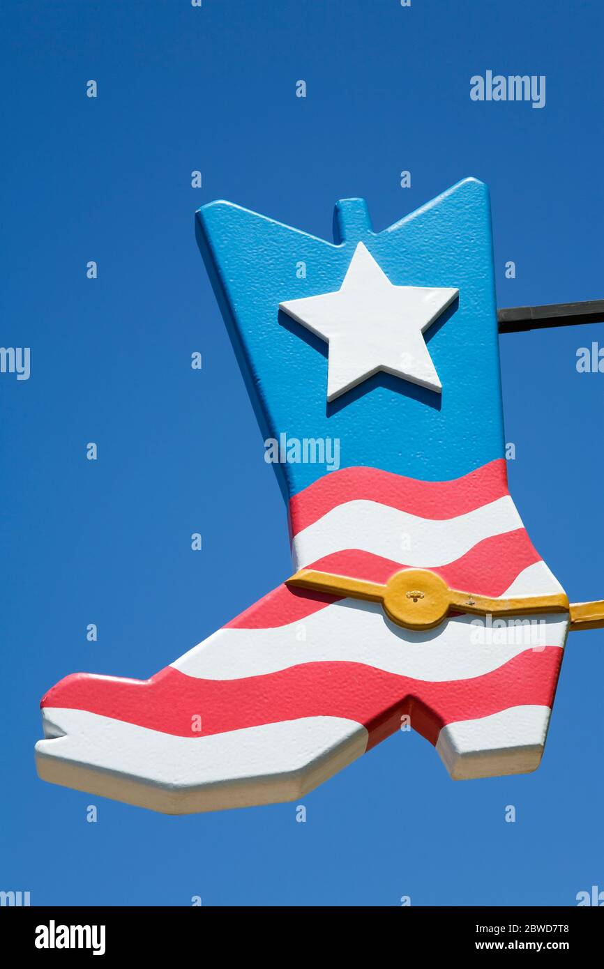 Cowboy Boot on Lamp Post in Old Town, Scottsdale, Phoenix, Arizona, USA ...