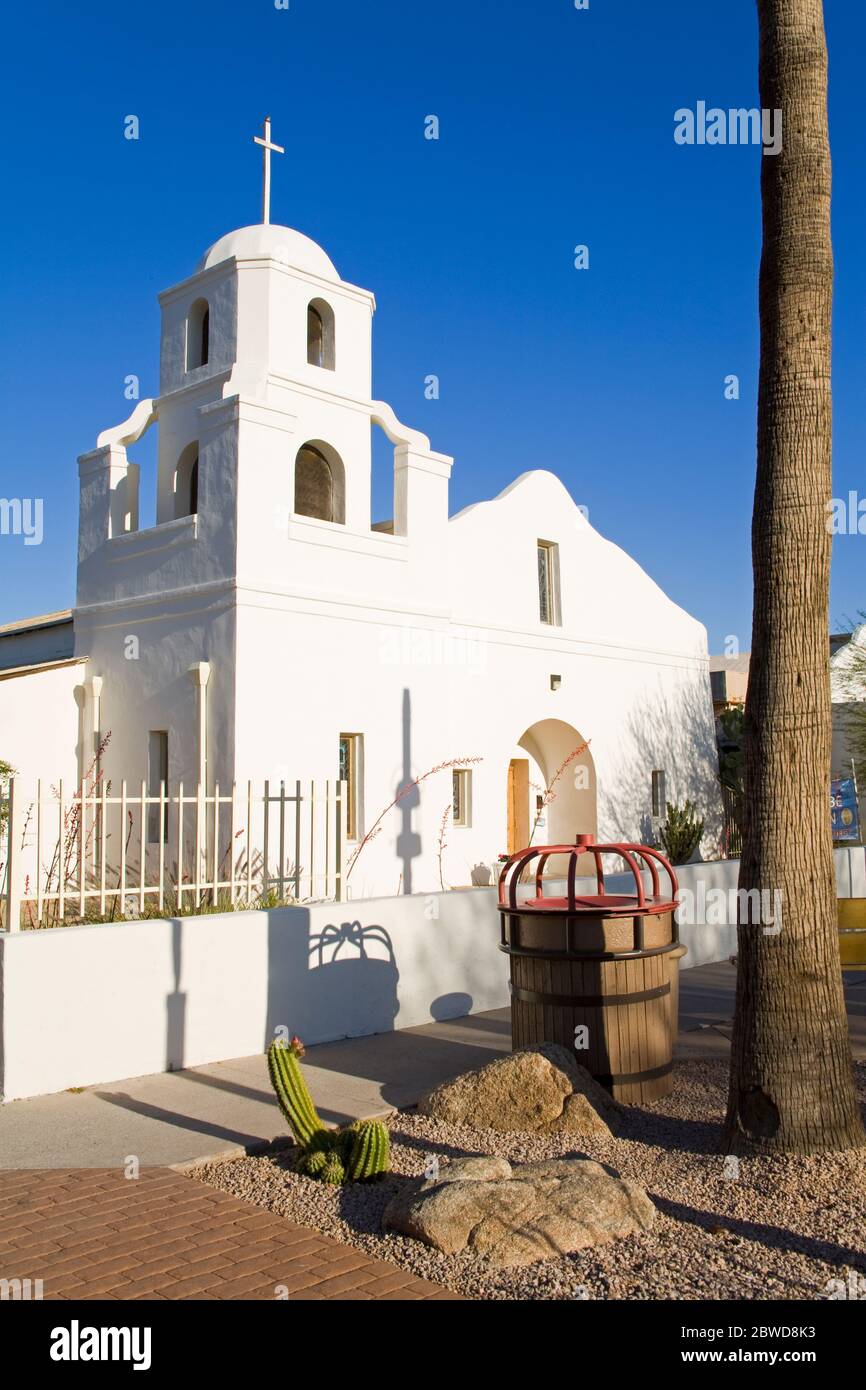Old Adobe Mission Church, Scottsdale, Phoenix, Arizona, USA Stock Photo ...