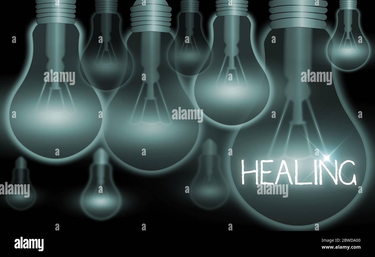 Conceptual hand writing showing Healing. Concept meaning process of the ...