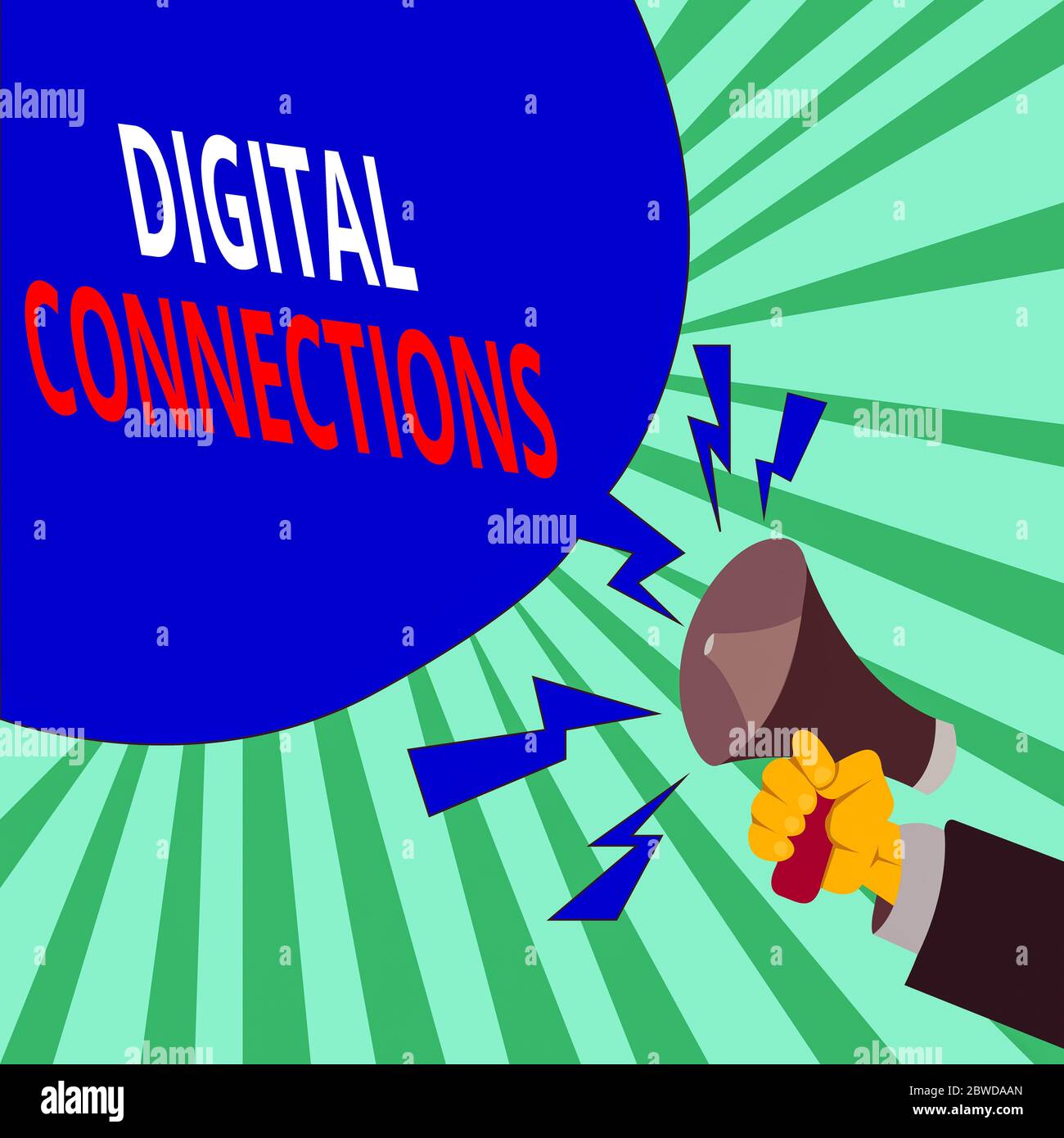 Text sign showing Digital Connections. Business photo text virtual ...