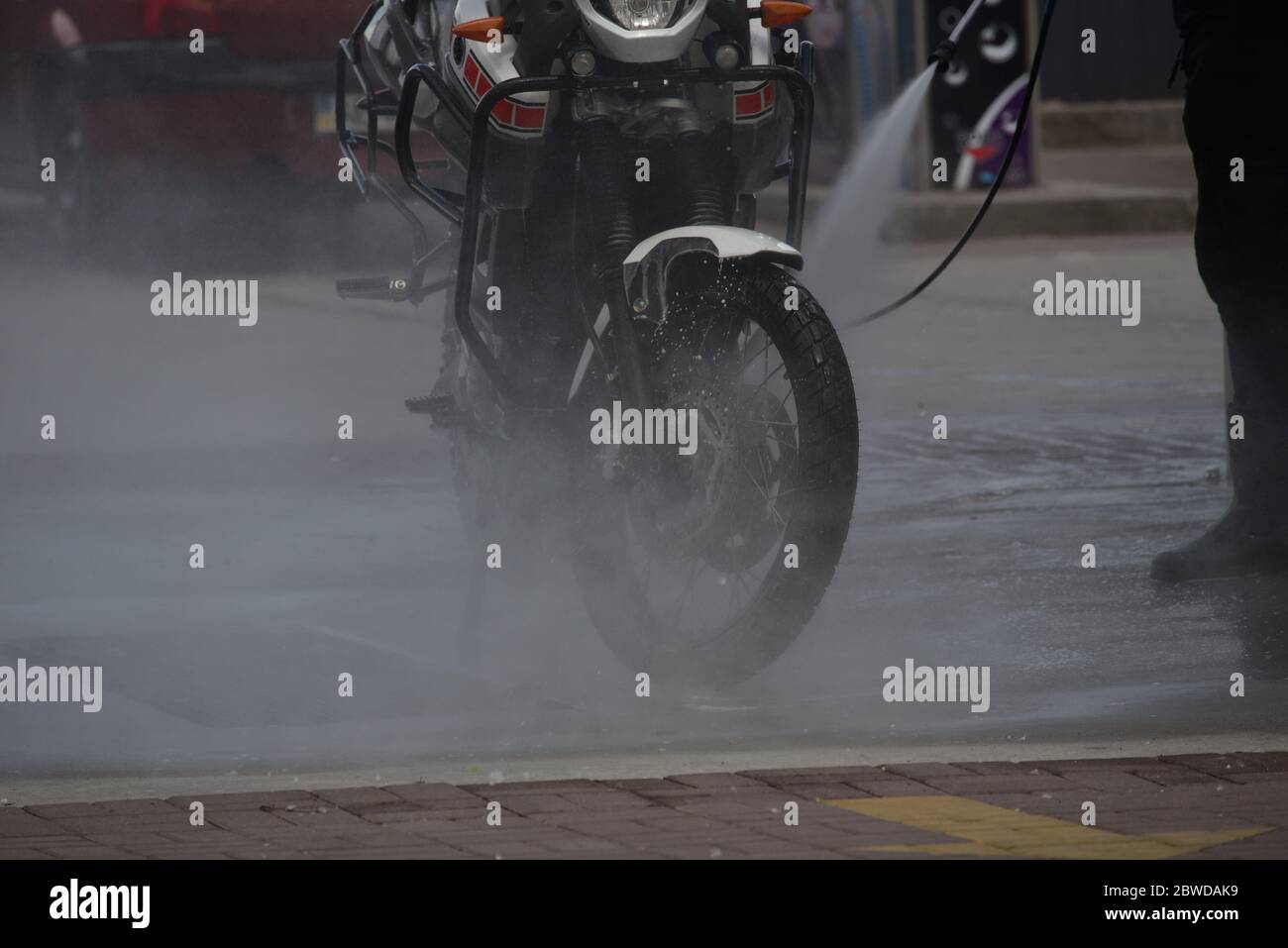 Motorcycle Car Wash Motorcycle Make more clean. A series of photos a ...