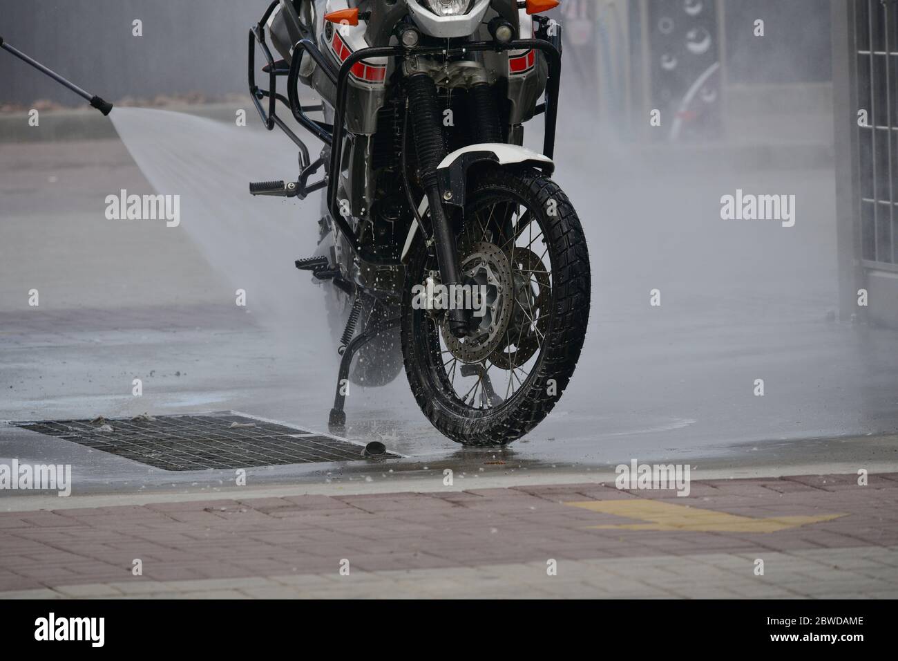 Motorcycle Car Wash Motorcycle Make more clean. A series of photos a ...