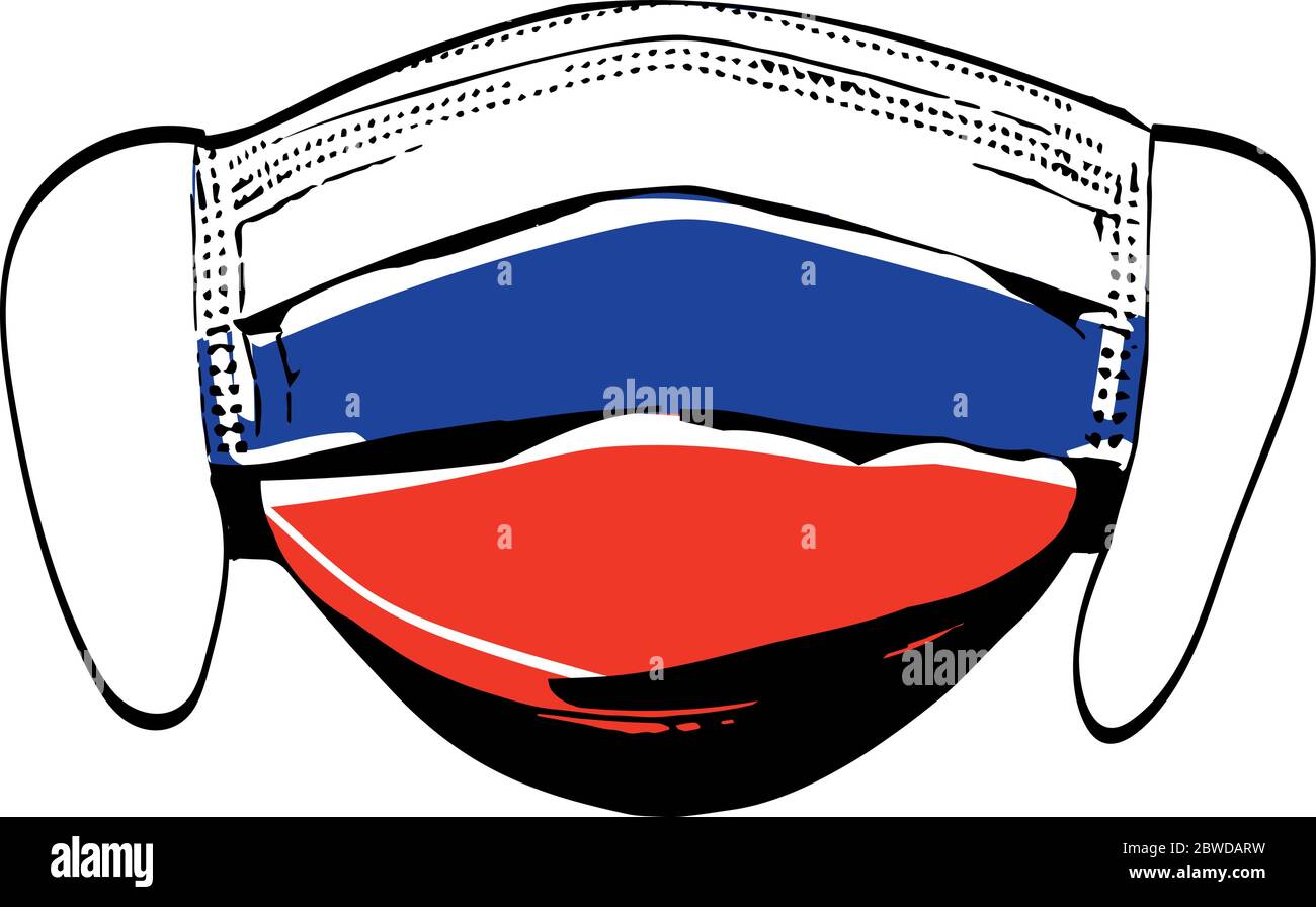 Covid medical face mask russia Stock Vector Images - Alamy