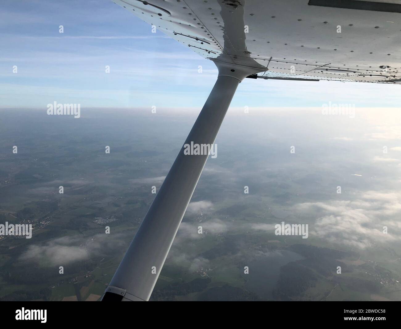 Flight across Germany in a propeller plane Stock Photo - Alamy