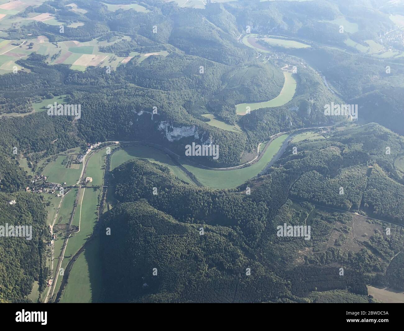 Flight across Germany in a propeller plane Stock Photo - Alamy