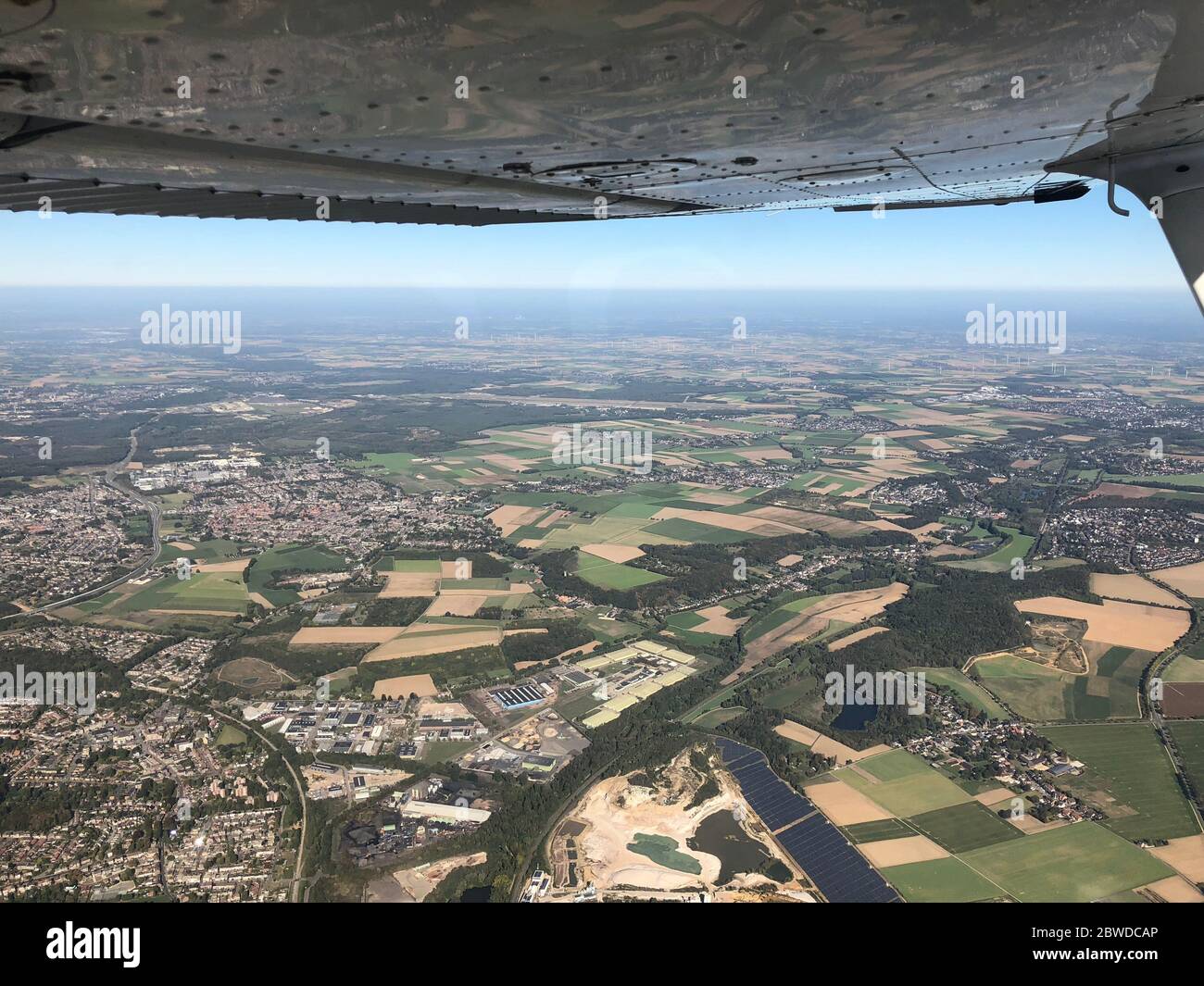 Flight across Germany in a propeller plane Stock Photo - Alamy