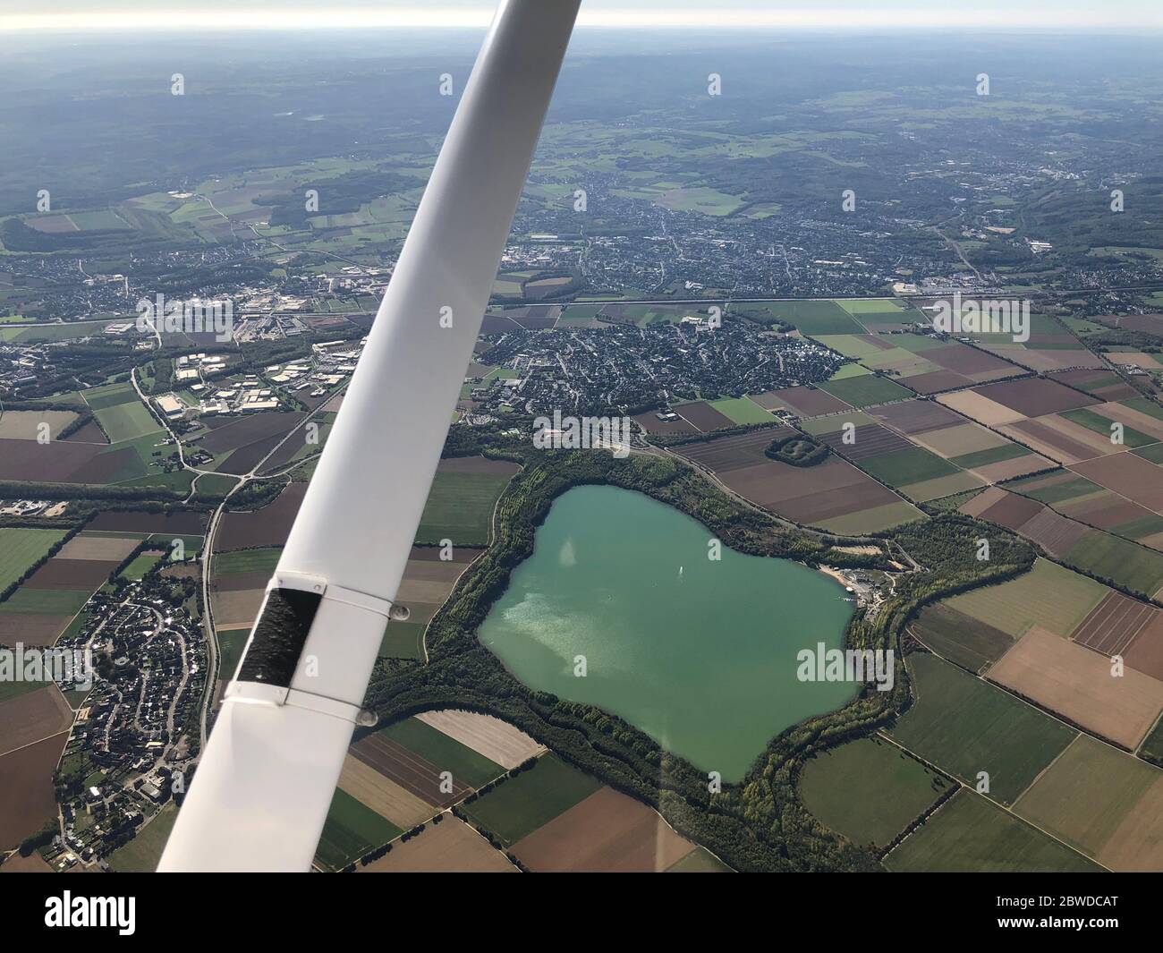 Flight across Germany in a propeller plane Stock Photo - Alamy