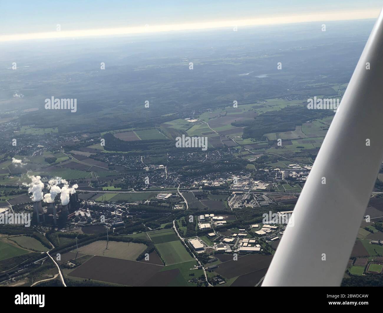 Flight across Germany in a propeller plane Stock Photo - Alamy