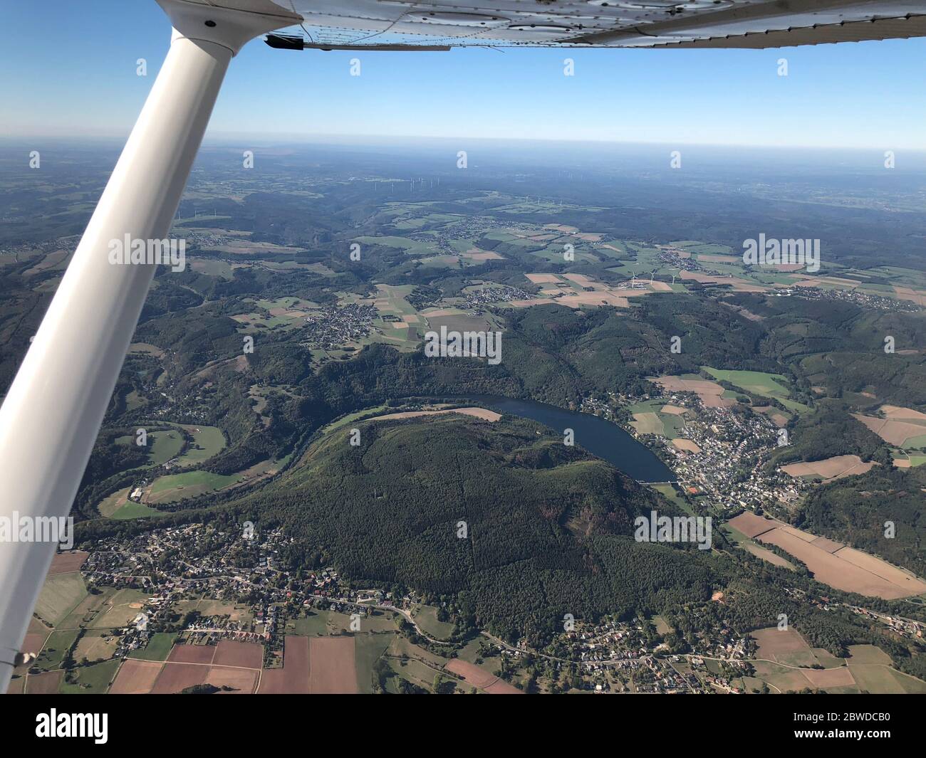 Flight across Germany in a propeller plane Stock Photo - Alamy