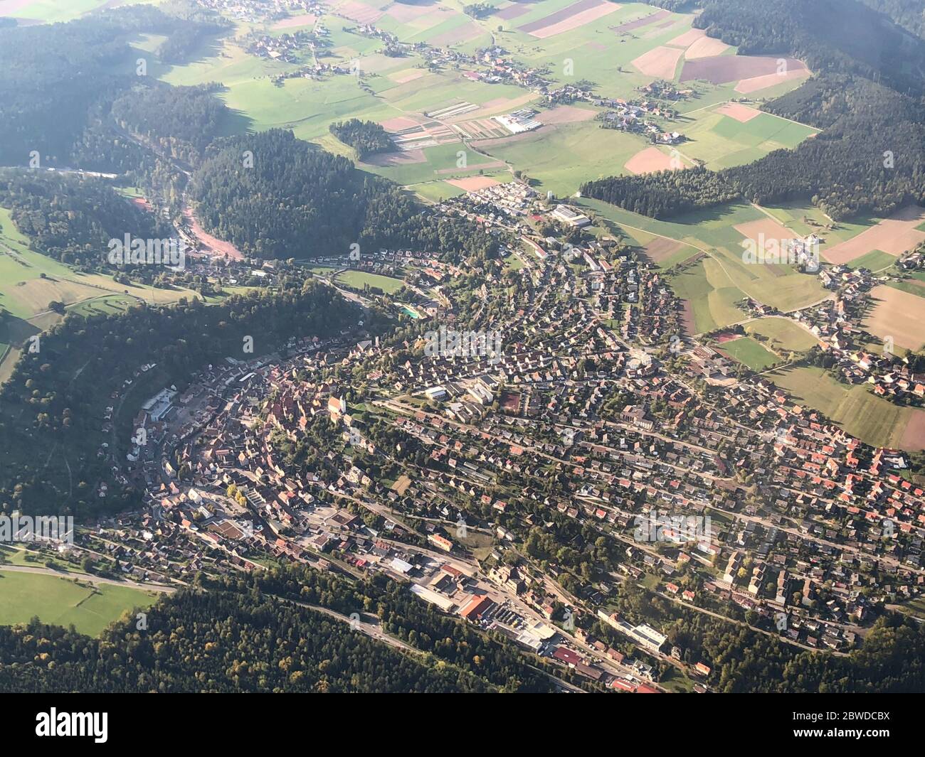 Flight across Germany in a propeller plane Stock Photo - Alamy