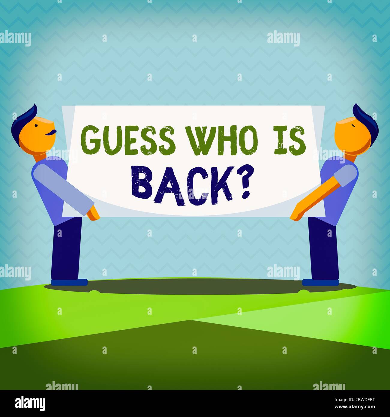 Text sign showing Guess Who Is Back Question. Business photo text ...