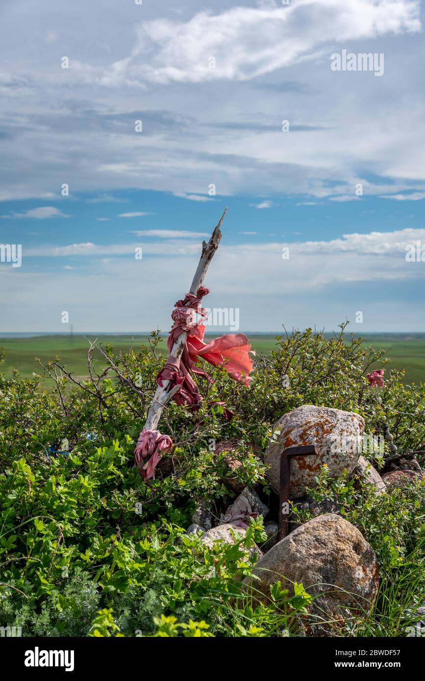 Sundial Hill Medicine Wheel in south eastern Alberta. The Sundial Hill ...