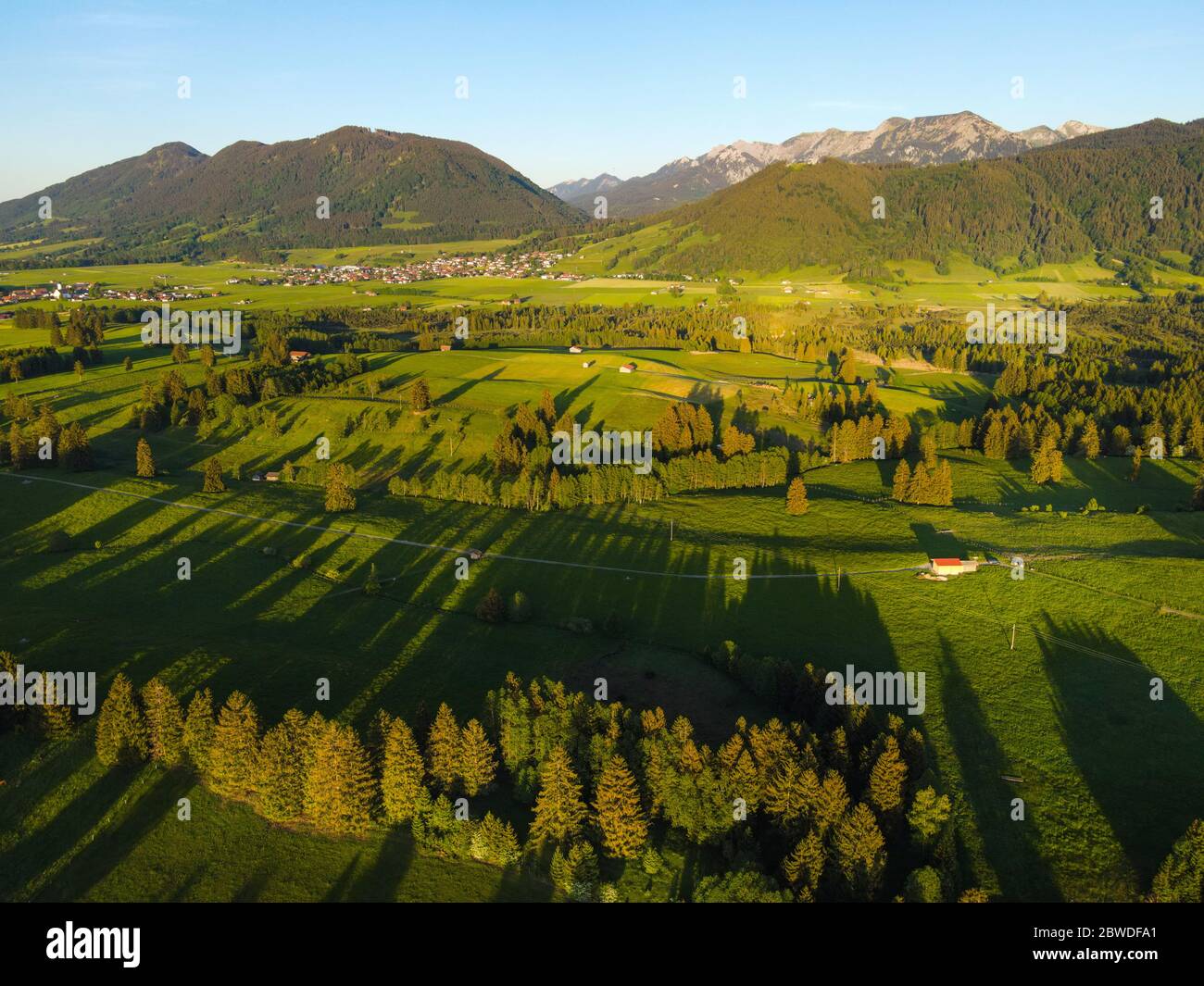 Typical Bavarian landscape in the German Alps - Allgau district Stock ...
