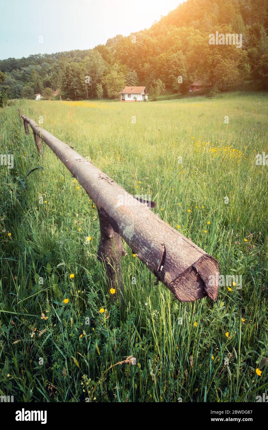 Traditional distant house in the countryside Stock Photo - Alamy