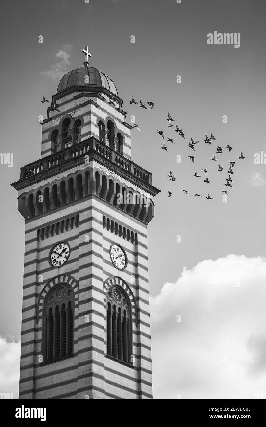 Traditional architecture balkans Black and White Stock Photos & Images ...