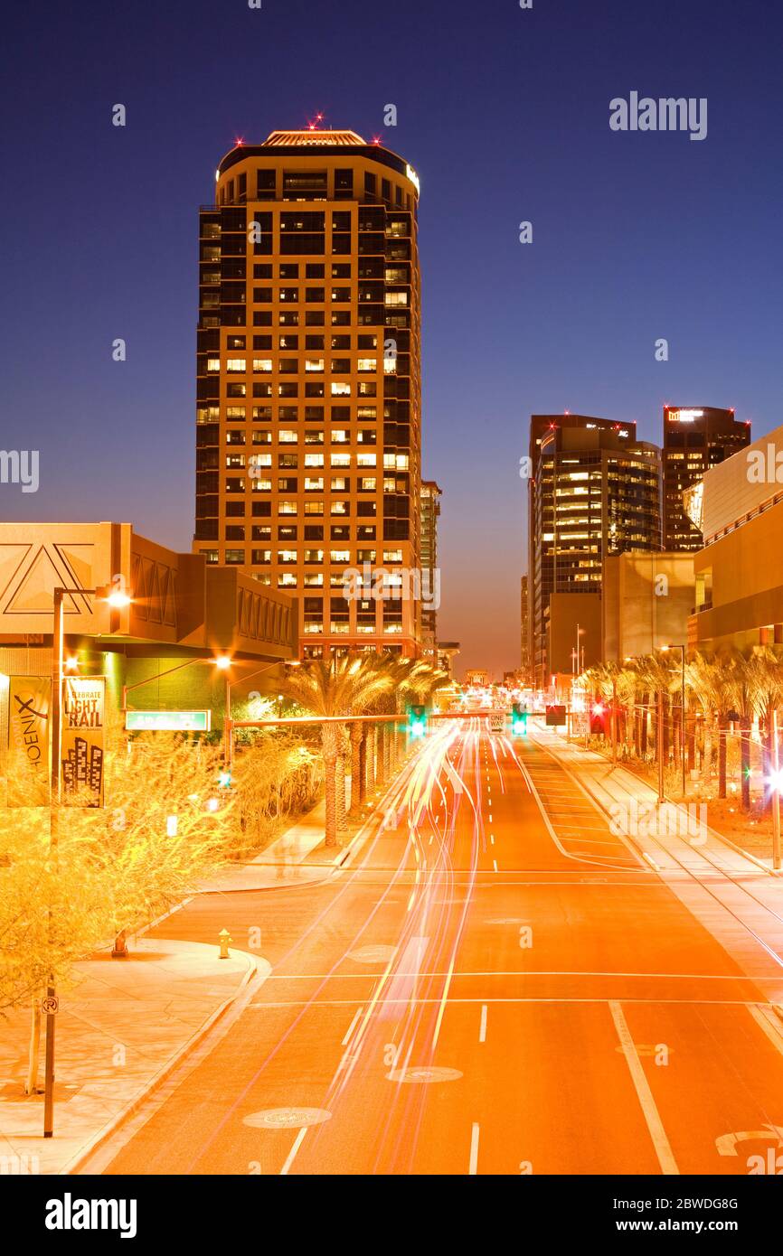 Washington Street & Bank of America Tower, Phoenix, Arizona, USA Stock ...