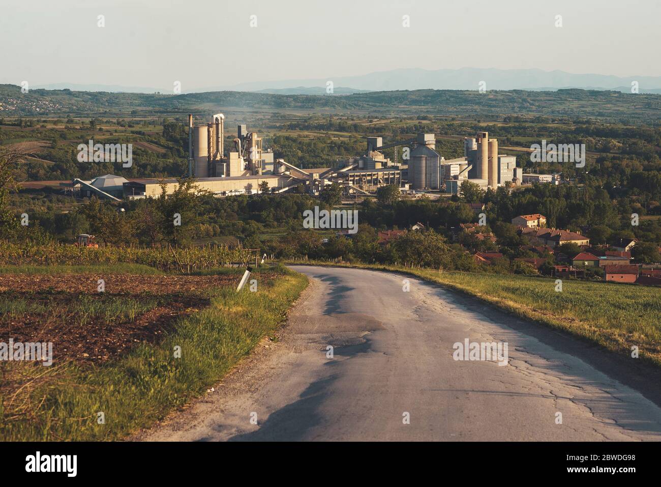 Cement factory from the distance in Popovac, Serbia Stock Photo - Alamy