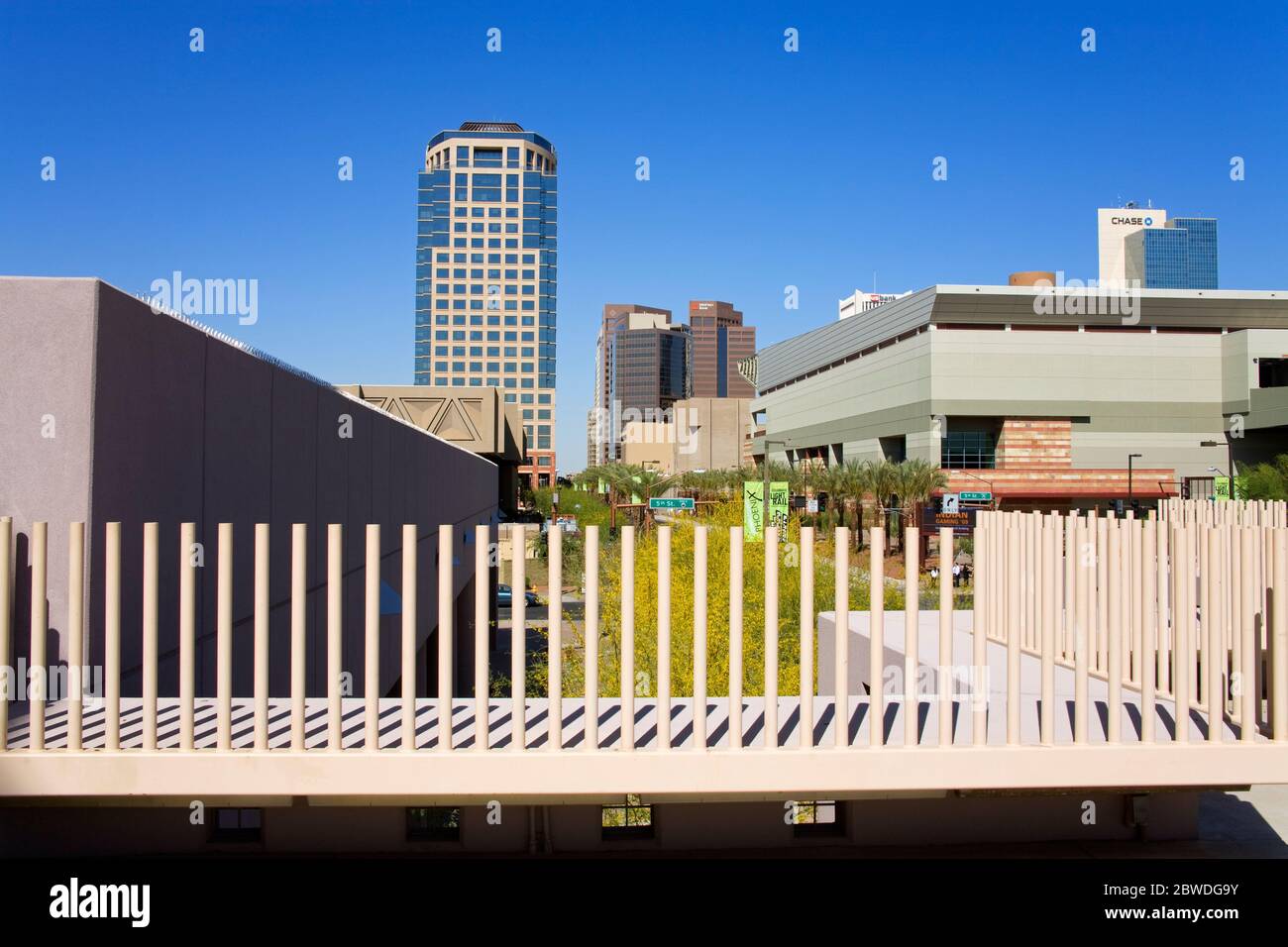 Washington Street Pedestrian Bridge, Phoenix, Arizona, USA Stock Photo ...