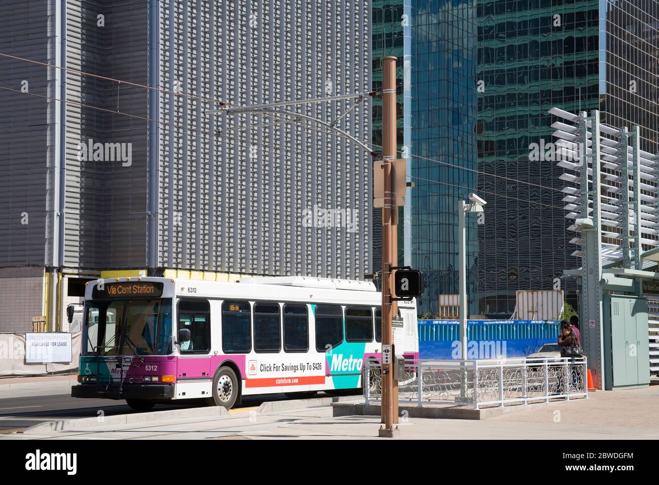 Bus on Central Avenue, Phoenix, Arizona, USA Stock Photo - Alamy