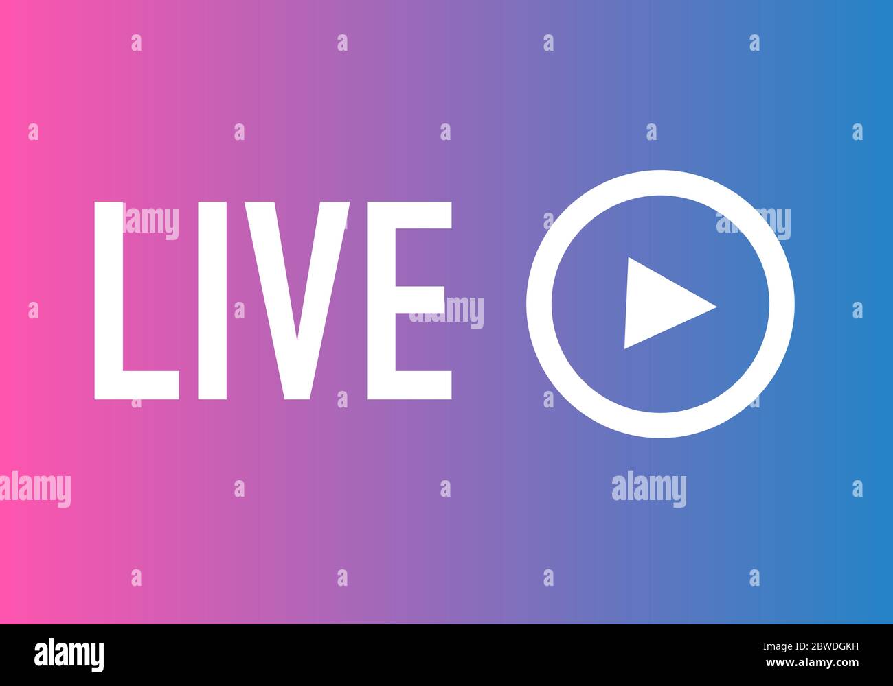 "Live" Title and a Play Button on a Colorful Background. Vector ...