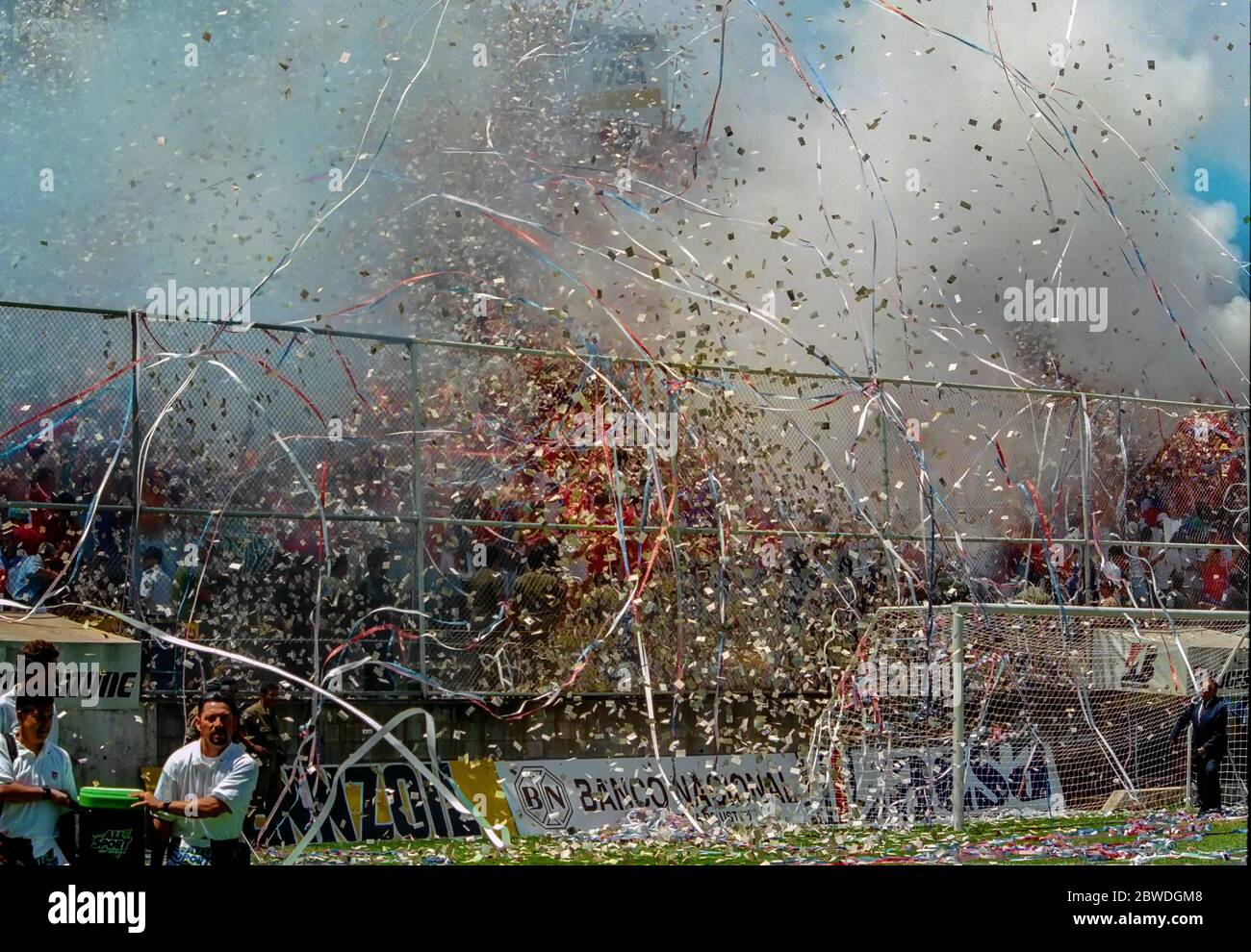 Smoke in the stadium Stock Photo - Alamy