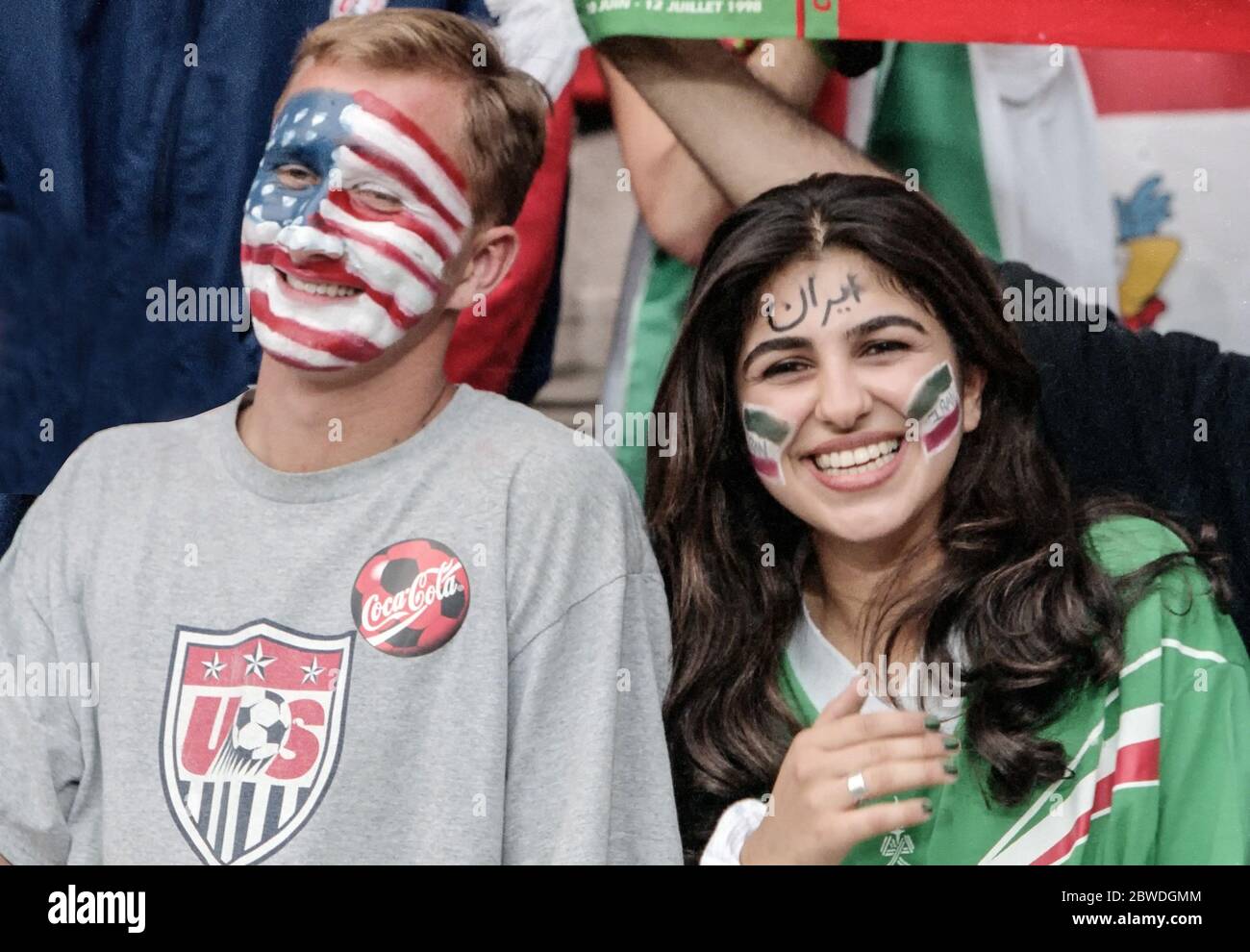 Friends in the stadium Stock Photo - Alamy