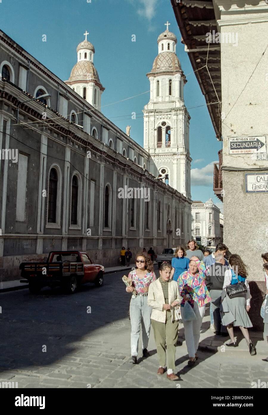 Walking past the church Stock Photo - Alamy