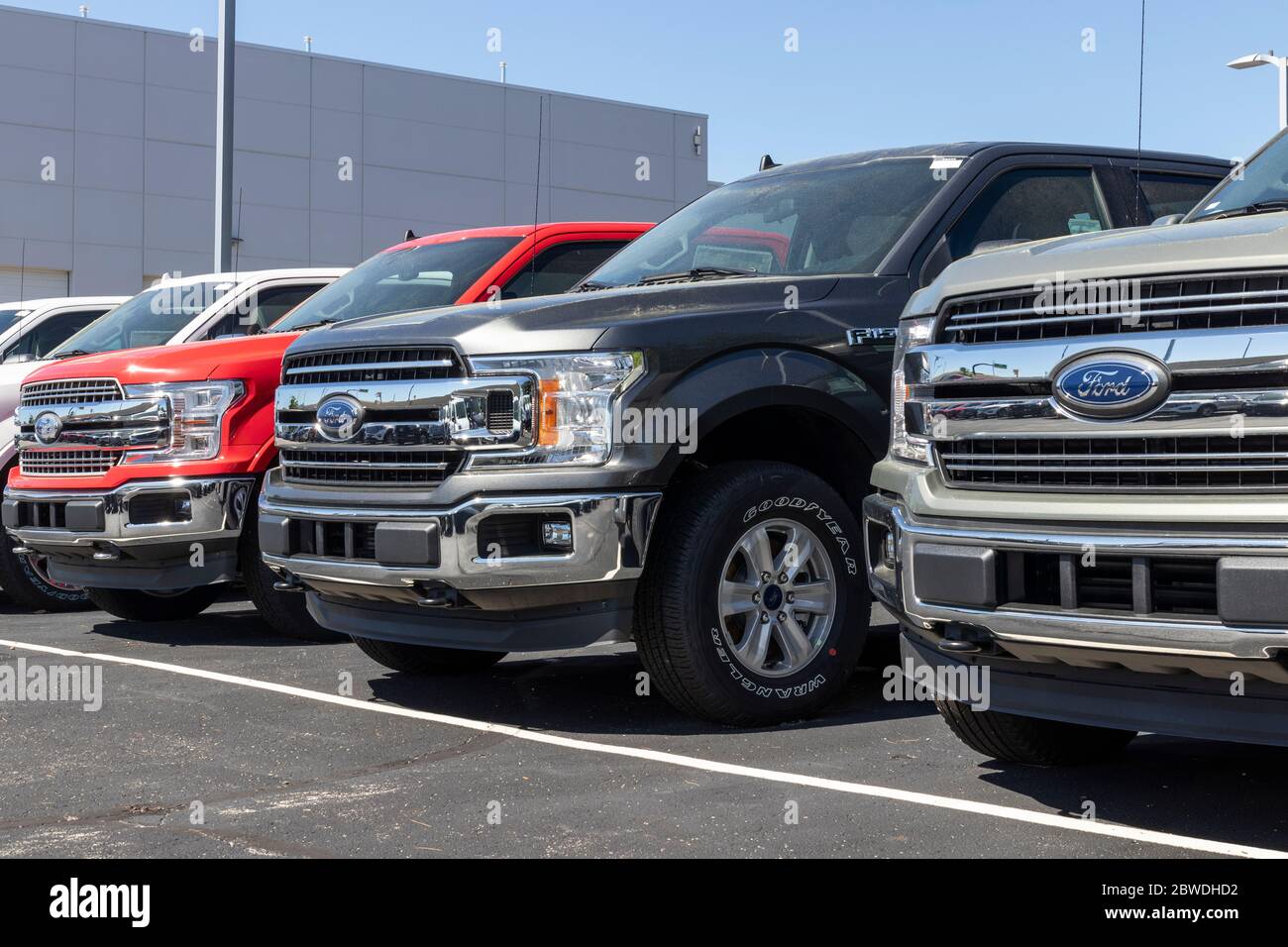 Indianapolis - Circa May 2020: Ford F150 display at a dealership. Ford ...