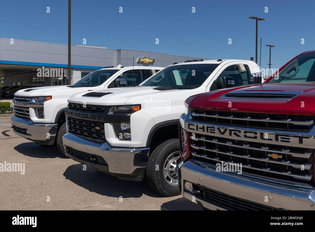 Indianapolis - Circa May 2020: Chevrolet Silverado display. Chevy is a ...