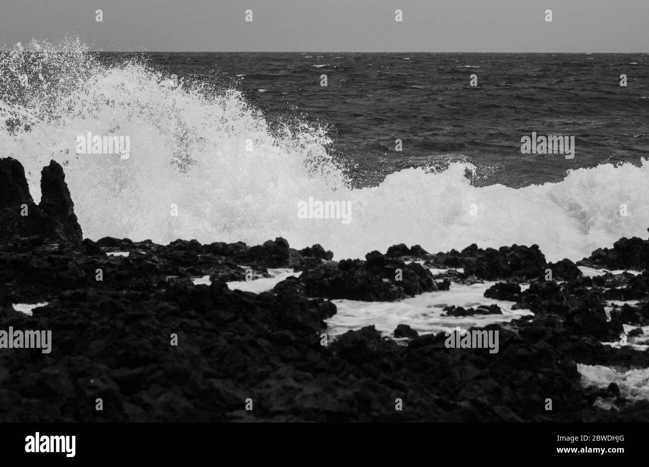 Pacific ocean waves Black and White Stock Photos & Images - Alamy
