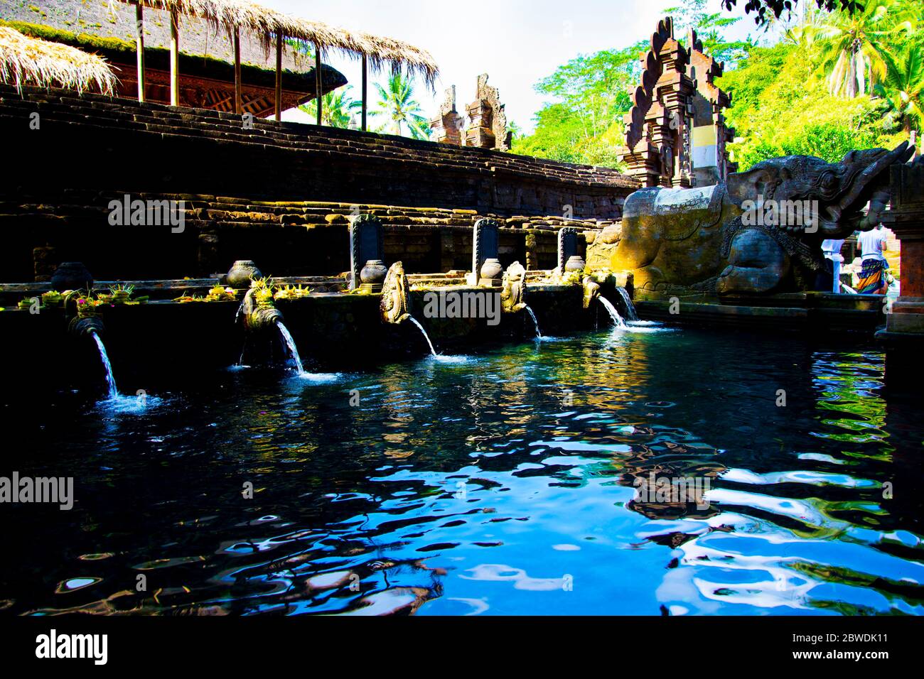 Purification Bath at Tirta Empul Temple - Bali - Indonesia Stock Photo ...