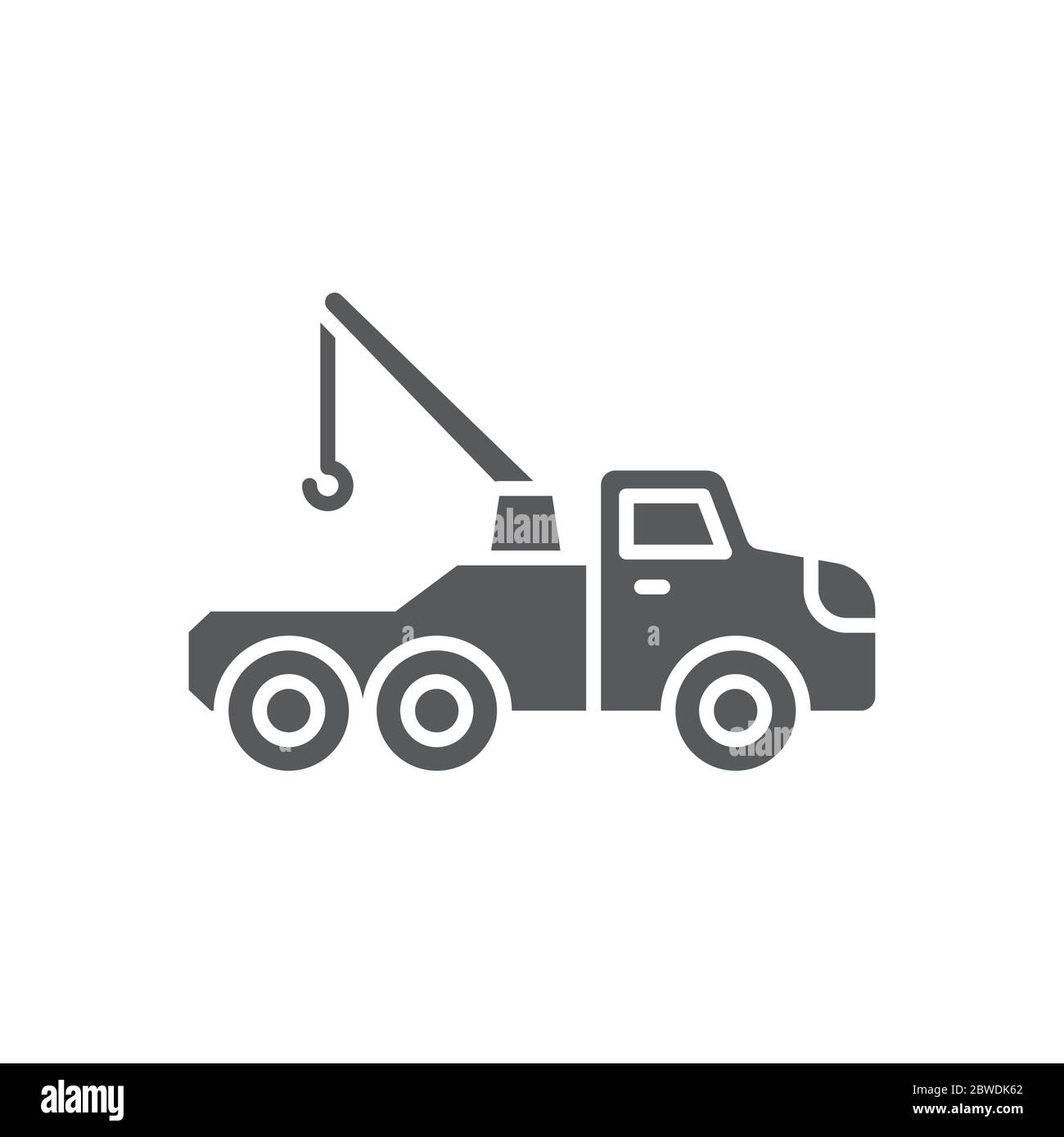 Tow truck vector icon symbol isolated on white background Stock Vector ...