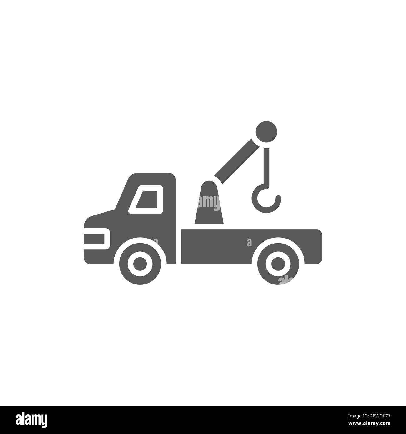 Tow truck vector icon symbol isolated on white background Stock Vector ...