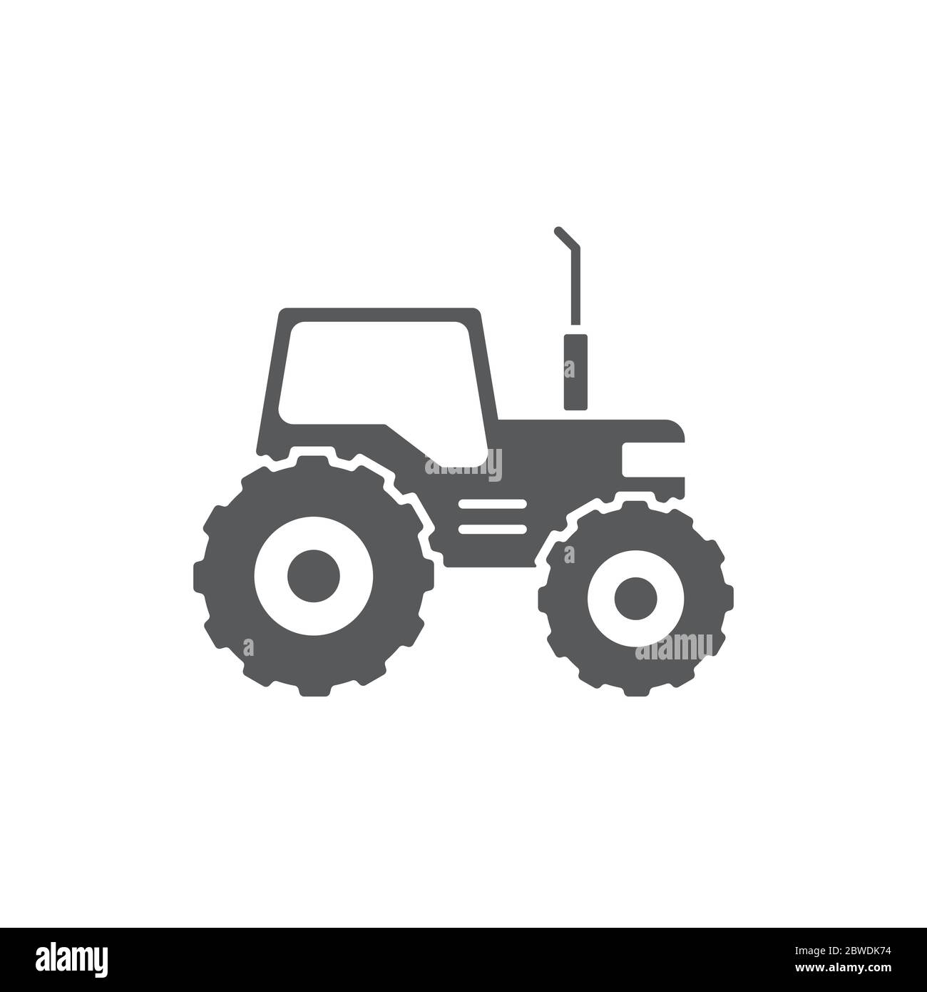 Tractor vector icon symbol harvest tool isolated on white background ...