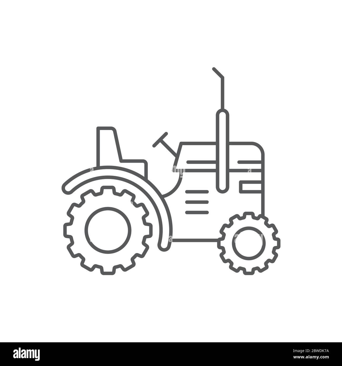 Tractor vector icon symbol harvest tool isolated on white background ...