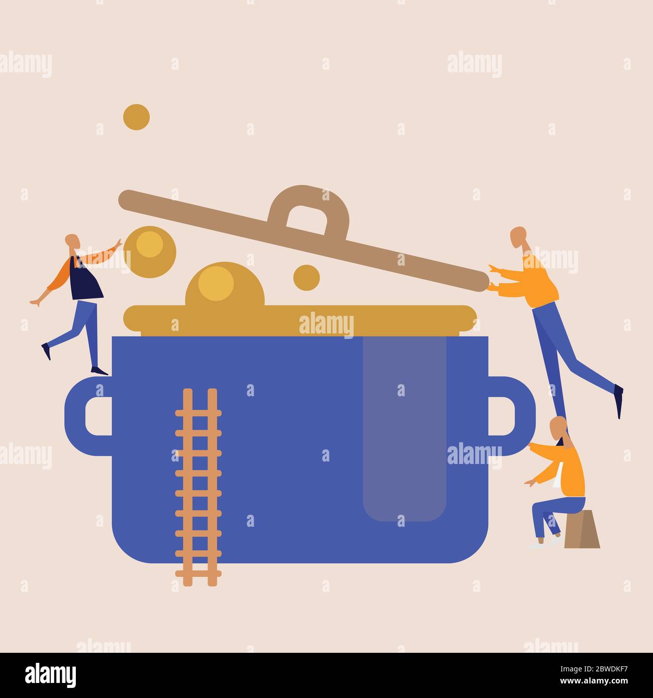 Self cooking Stock Vector Images - Alamy