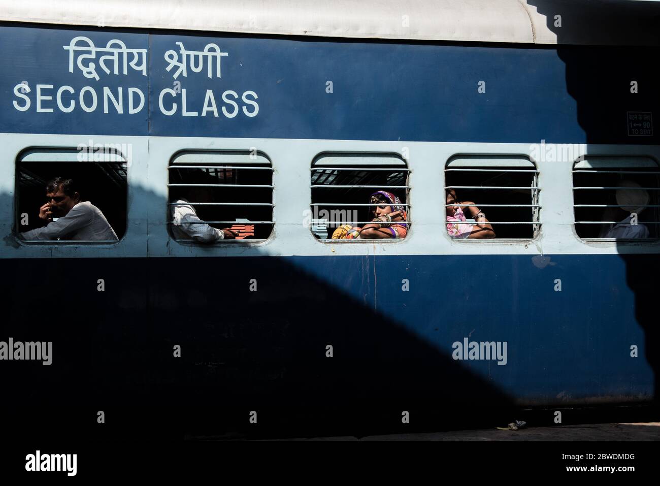 Second Class Train. Indian Railways. Rail Travel. India Stock Photo - Alamy