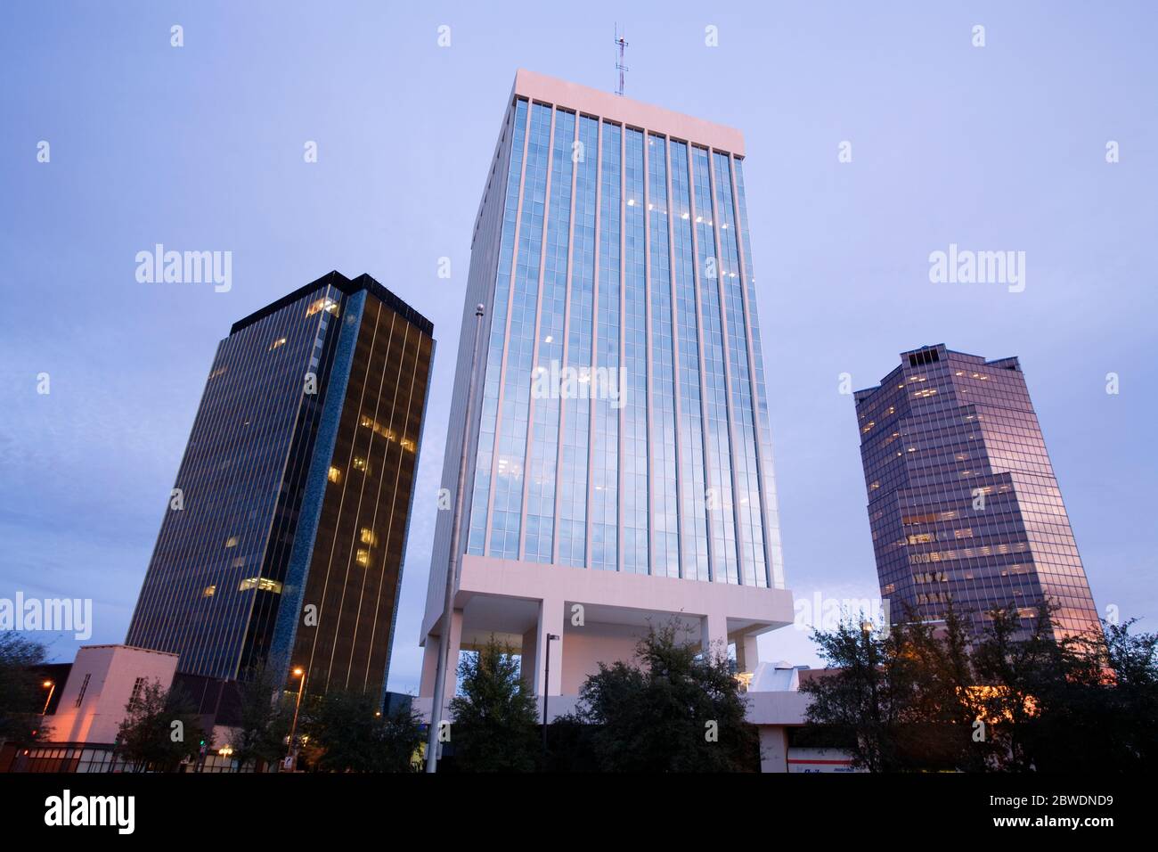 Skyscrapers viewed from Jacome Plaza, Tucson, Arizona, USA Stock Photo ...