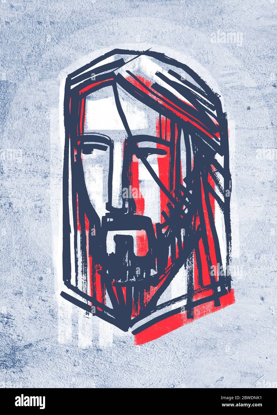 Hand drawn ink illustration or drawing of Jesus Christ portrait Stock ...