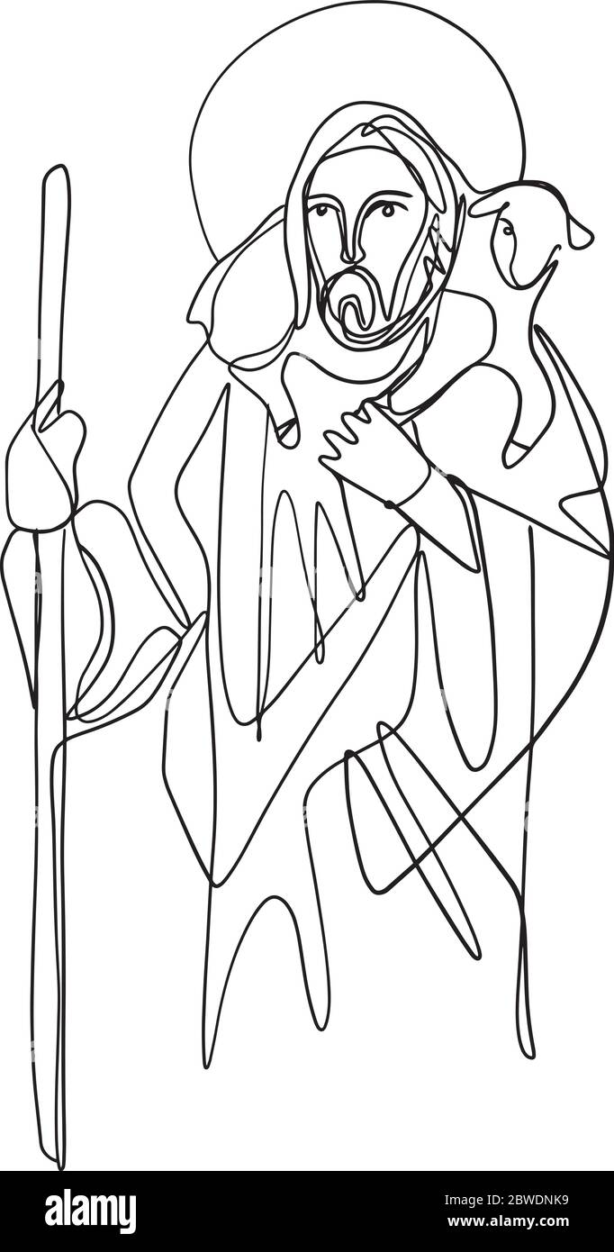 Digital illustration or drawing of Jesus Christ Good Shepherd Stock ...