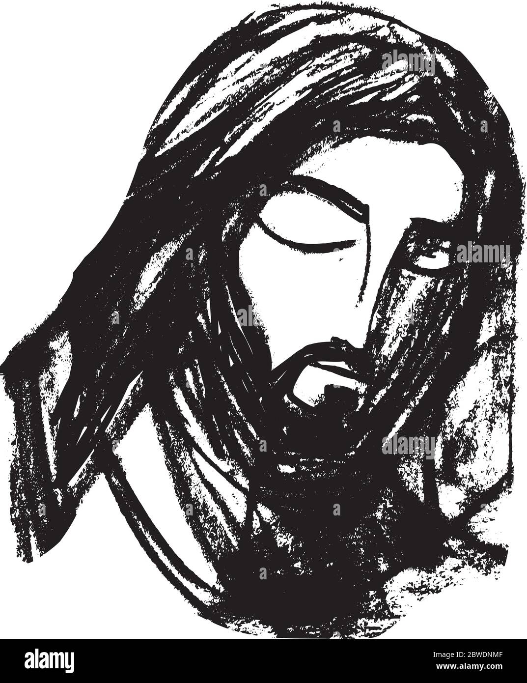 Digital vector ink illustration or drawing of Jesus Christ Stock Vector ...