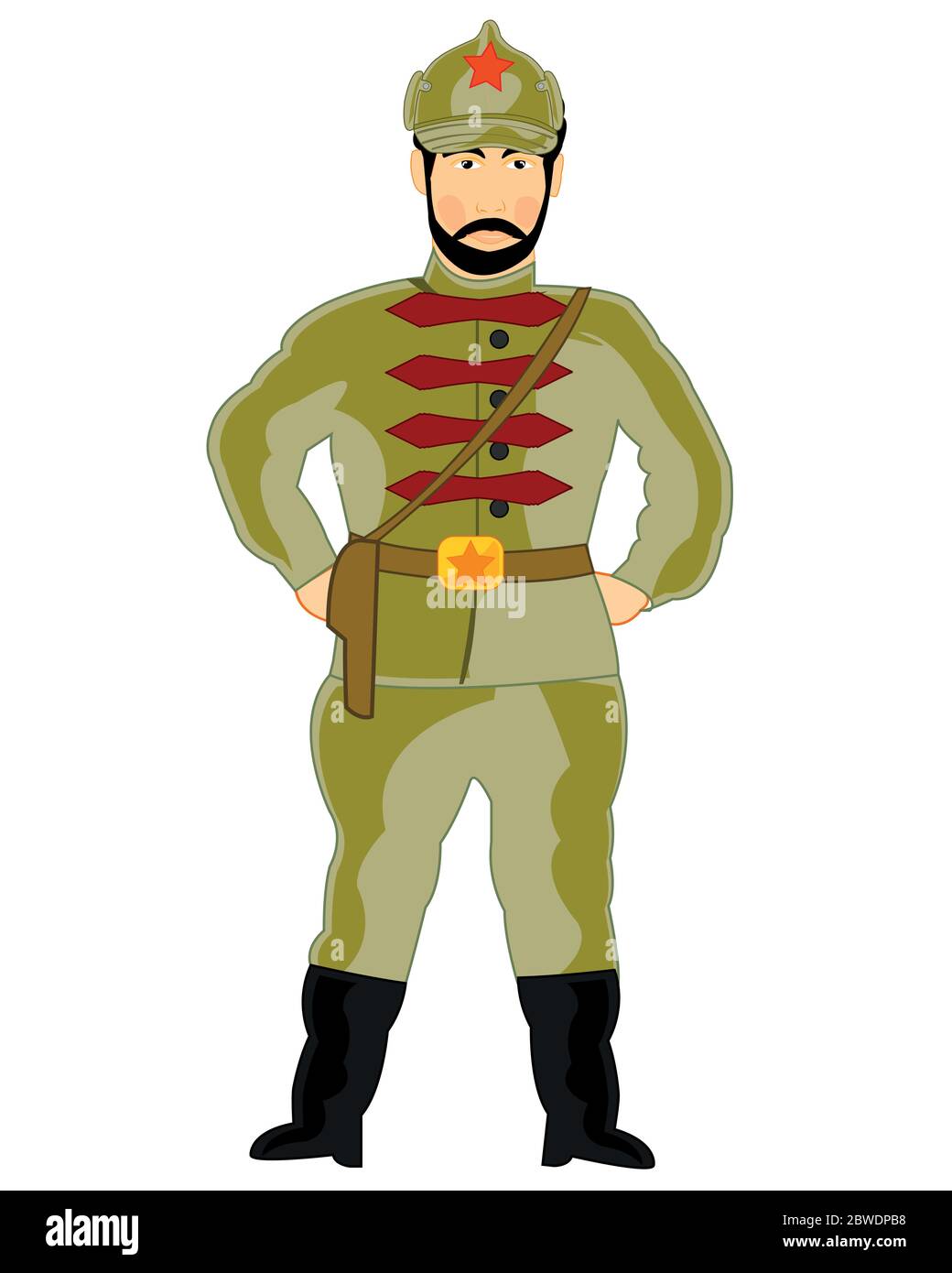Vector illustration of the soldier in form of the red army Stock Vector ...