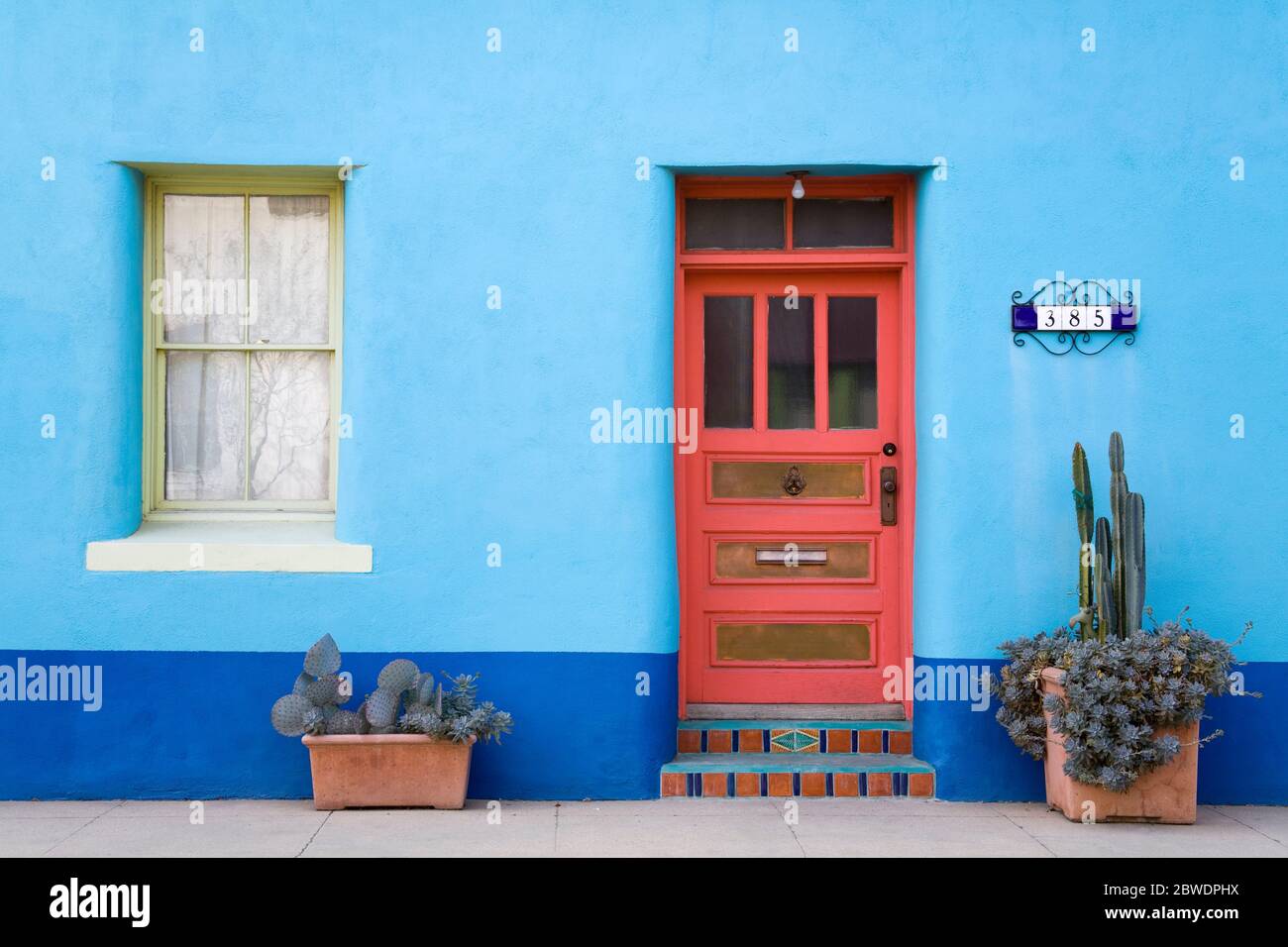 House Detail, El Presidio Historic District, Tucson, Arizona, USA Stock ...