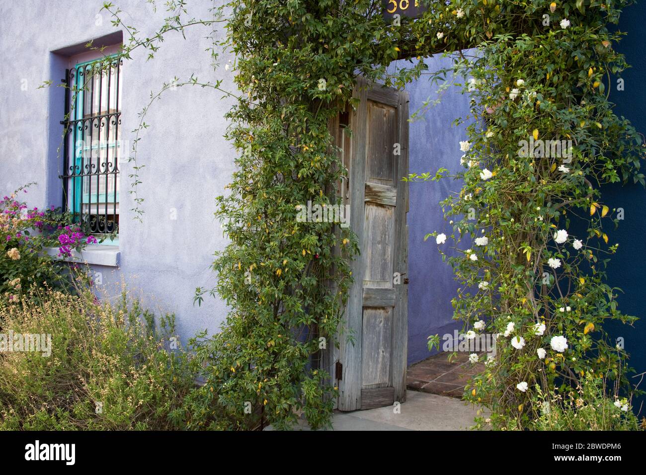 House Detail, El Presidio Historic District, Tucson, Arizona, USA Stock ...