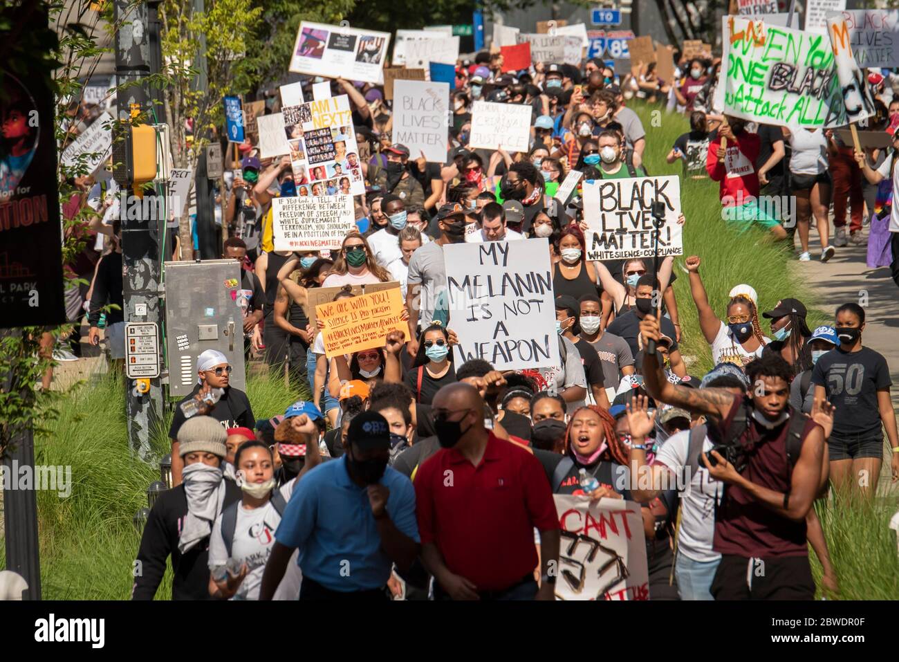 Atlanta, Georgia, USA. 31st May, 2020. Thousands of demonstrators ...