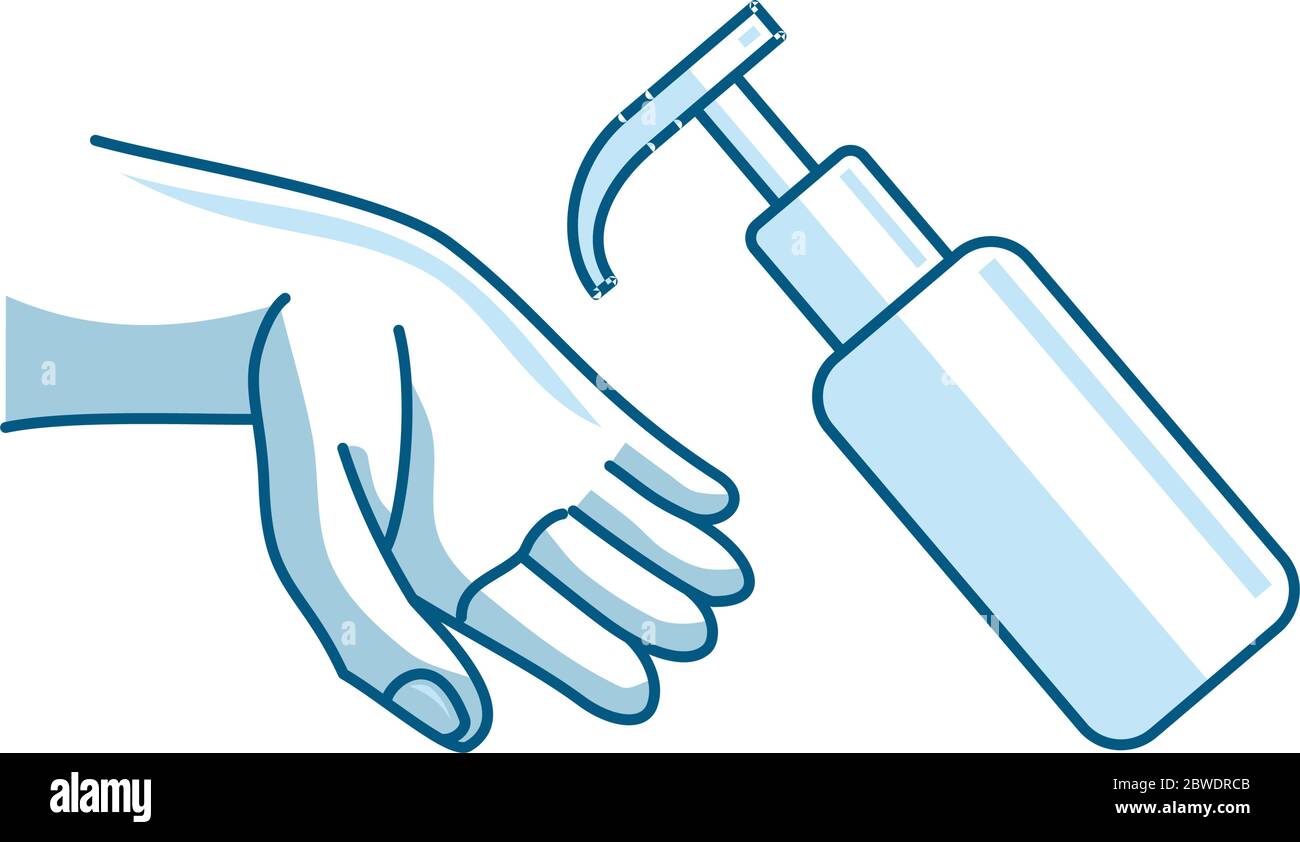 Washing hand Illustration sanitizer liquid soap vector icon Stock ...
