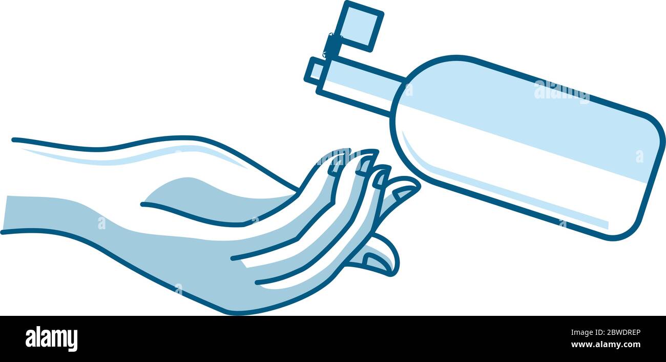 Washing hand Illustration sanitizer liquid soap vector icon Stock ...
