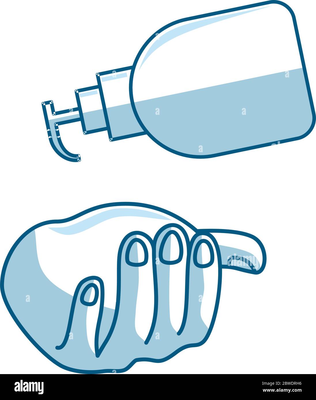 Washing hand Illustration sanitizer liquid soap vector icon Stock ...