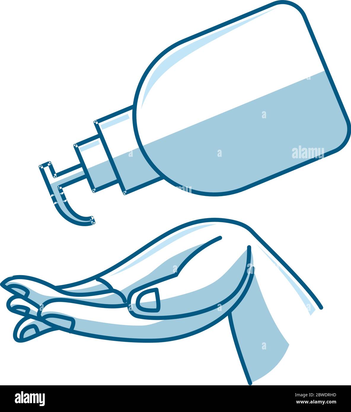 Washing hand Illustration sanitizer liquid soap vector icon Stock ...